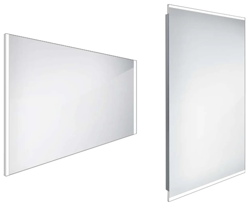 Nimco - Zrcadlo s LED osvětlením, 100x70 cm, hliník ZP 11004