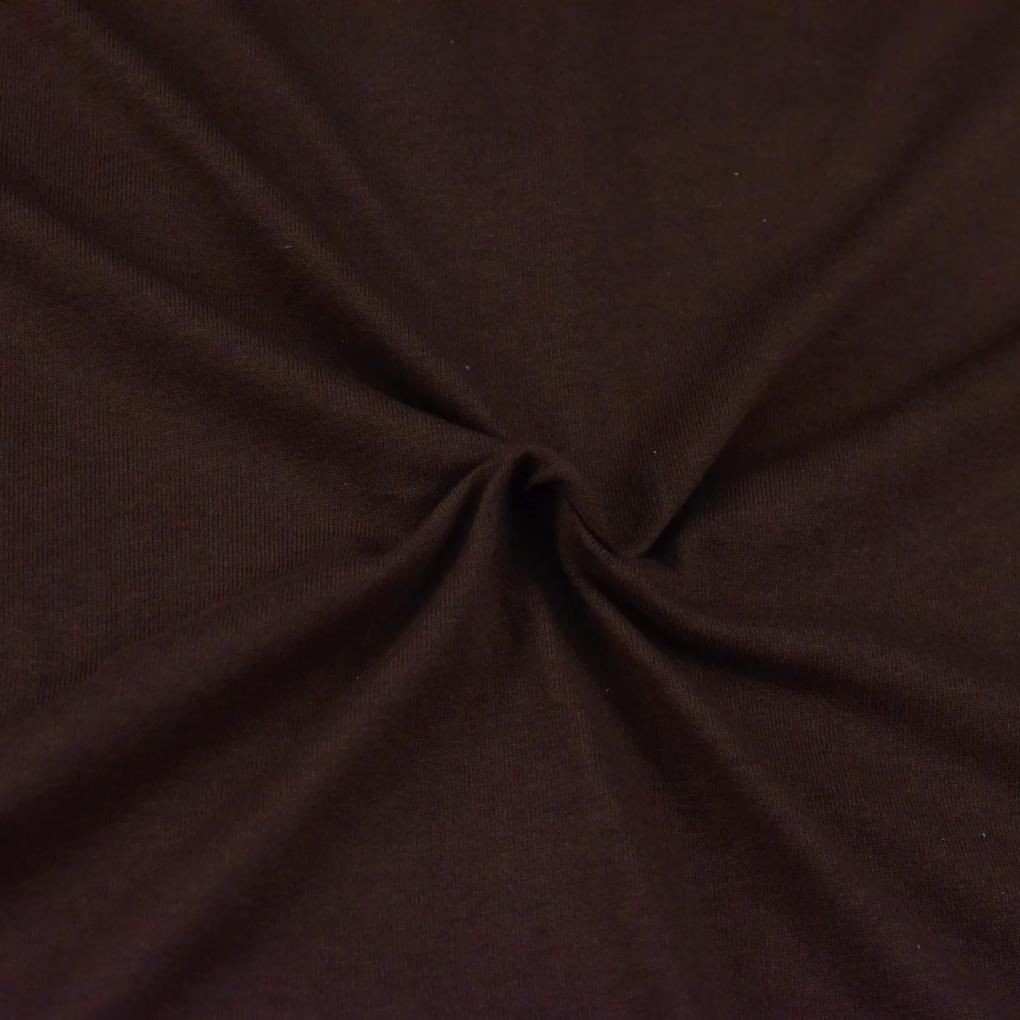 BROTEX Jersey prostěradlo tmavě hnědé Rozměr: 120 x 200 cm