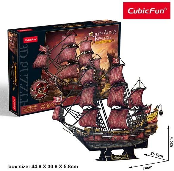 CubicFun - Puzzle 3D Plachetnice Queen Anne's Revenge 391 dílků