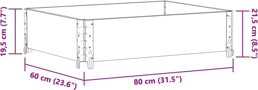 Zahradní truhlík 80 x 60 cm masivní borové dřevo 3295835