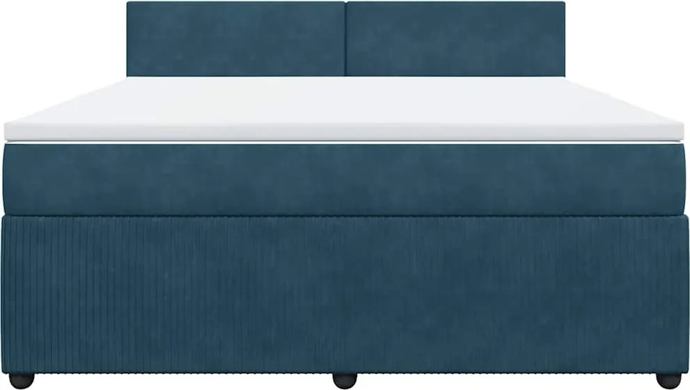 Box spring postel s matrací modrá 180 x 200 cm samet 3290104