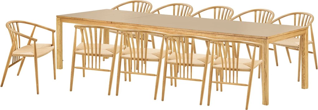 House Nordic Sada jídelních židlí a jídelní stůl BOWEN & AGUSTIN 220–320×100 cm 7778027-S
