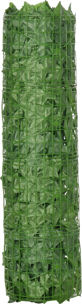 Outsunny Privacy Hedge Umělý živý plot pro zahradní terasu Nástěnná dekorace Tmavě zelená 300x100cm Snadná péče a odolnost vůči UV záření