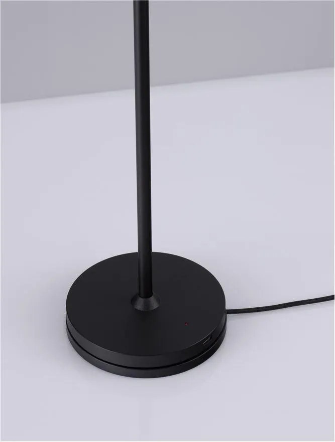 NV 9223406 Venkovní stolní lampa SEINA černý hliník a akryl LED 2W 2700K 5V DC IP54 vypínač na těle nabíjecí s PG základnou nebo bílým USB C kabelem - NOVA LUCE