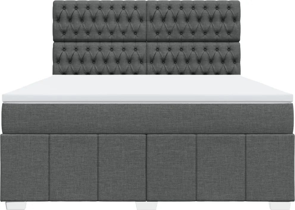 Box spring postel s matrací tmavě šedá 180x200 cm textil 3294055