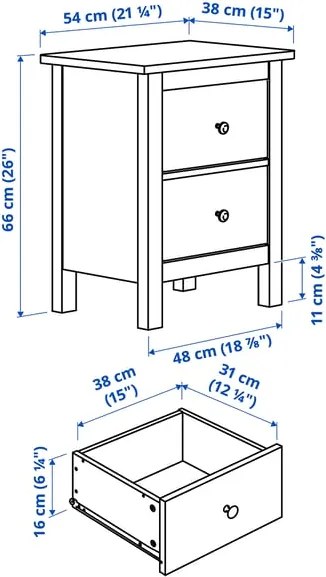 HEMNES Nábytek do ložnice, sada 3 kusů, bílé mořidlo, 80x200 cm