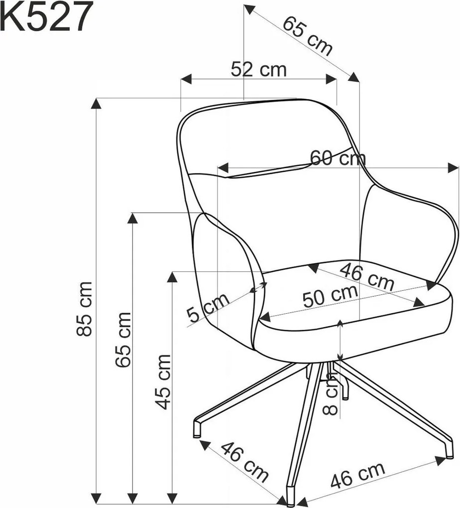 Otočné jídelní křeslo K527 eko kůže béžové