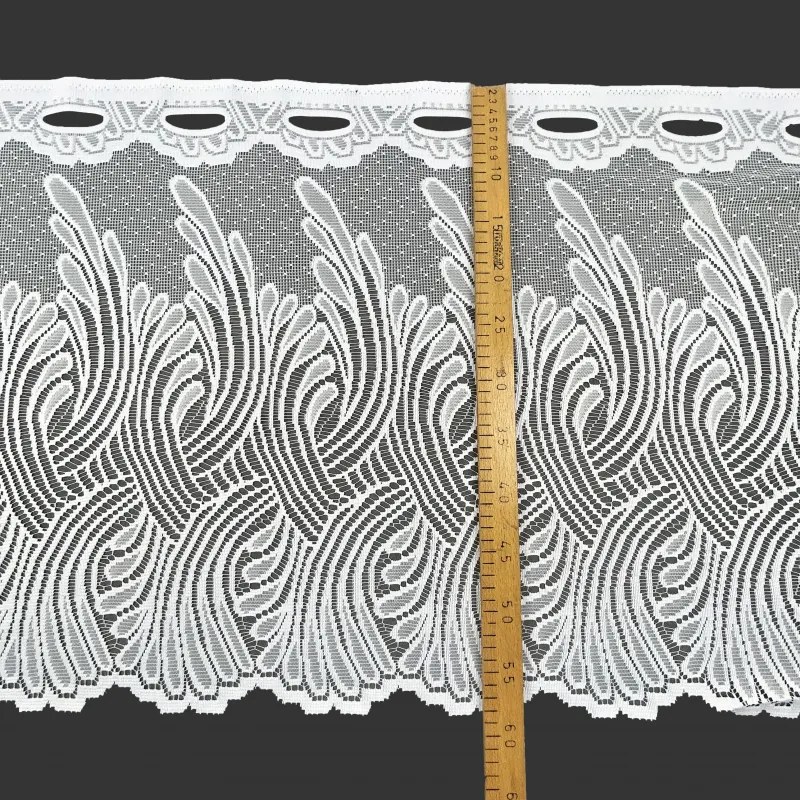 Vitrážová žakárová hrubá záclona 4648 - výška 40,60,90 cm , metráž