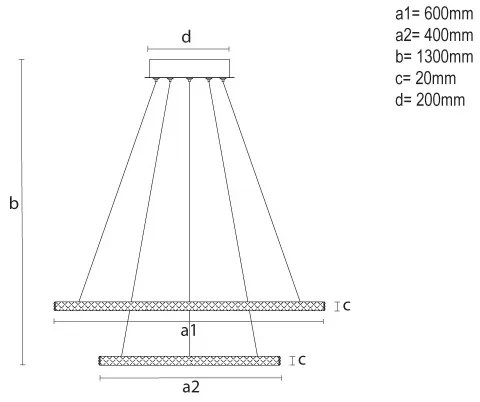 LED Stmívatelný lustr na lanku LED/150W/230V 3000-6500K + dálkové ovládání