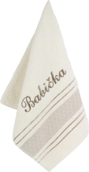 Bellatex Froté ručník mozaika se jménem BABIČKA 50x100 cm Babička Béžová