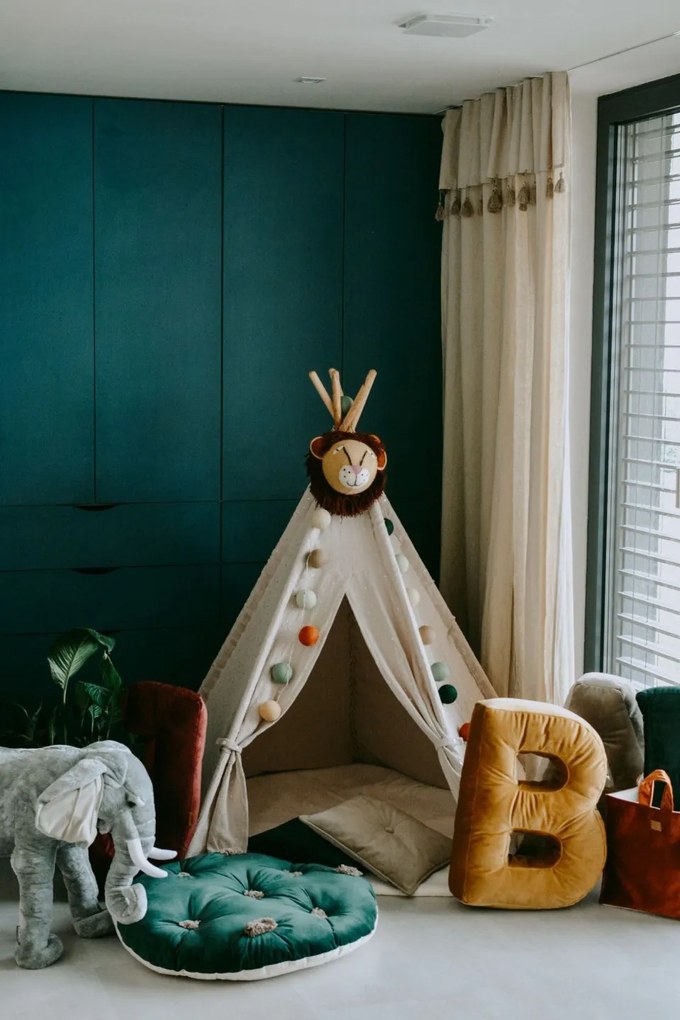 Vigvam design Teepee Vesper Cappuccino &amp; Silver stars - Pětiúhelníkové bez podlážky