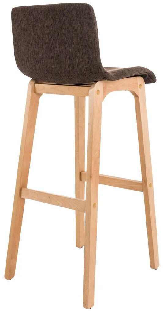Barová židle Pelham - látkové čalounění - bukové dřevo | hnědá