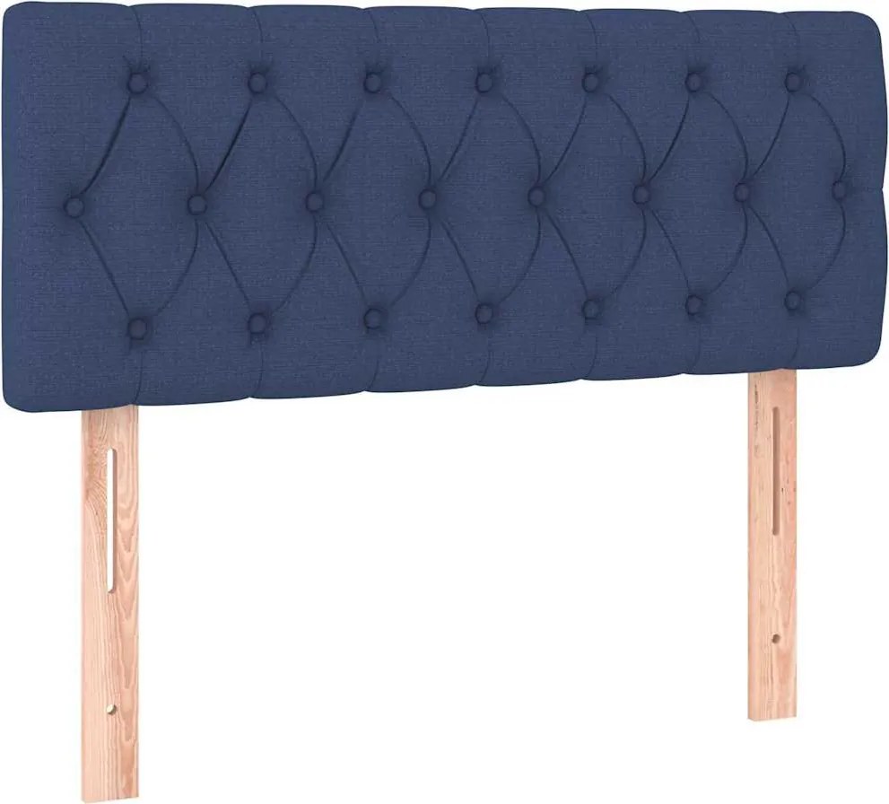 Box spring postel s matrací modrá 90x200 cm textil 3126459