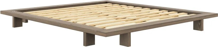 Hnědá dvoulůžková postel z borovicového dřeva s roštem 180x200 cm Japan – Karup Design