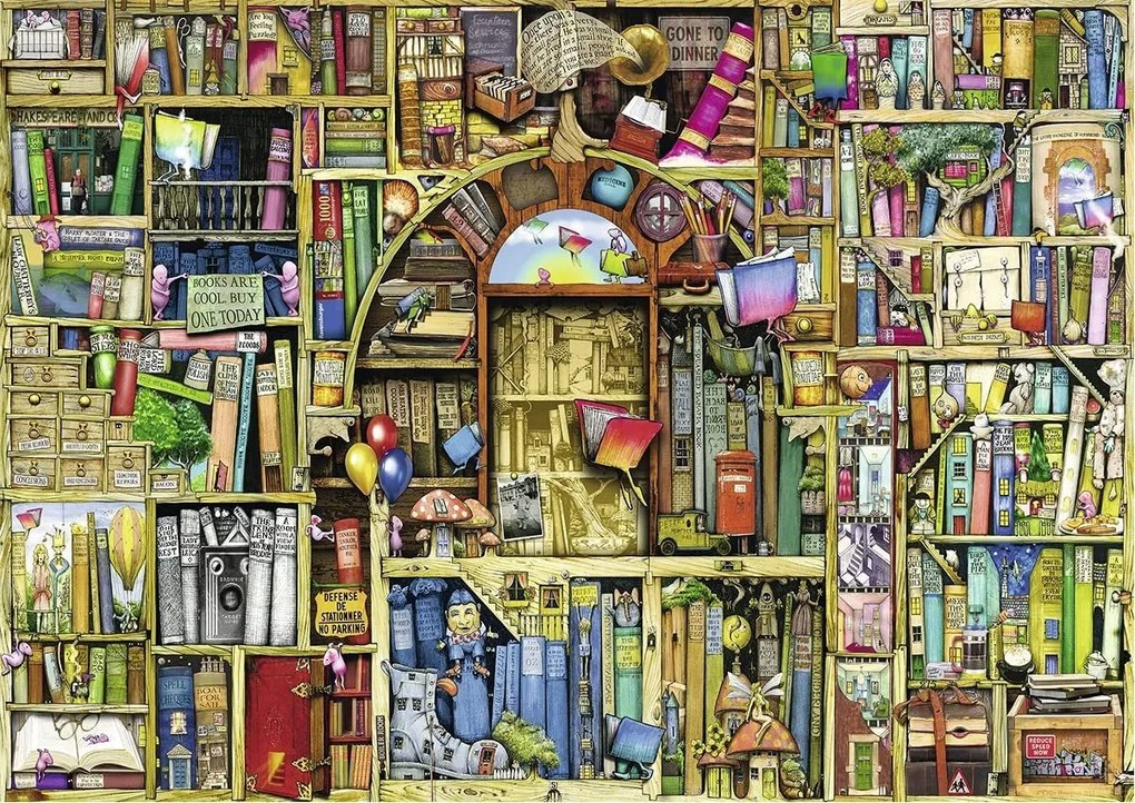 Ravensburger puzzle bizarní knihovna 2, 1000 dílků