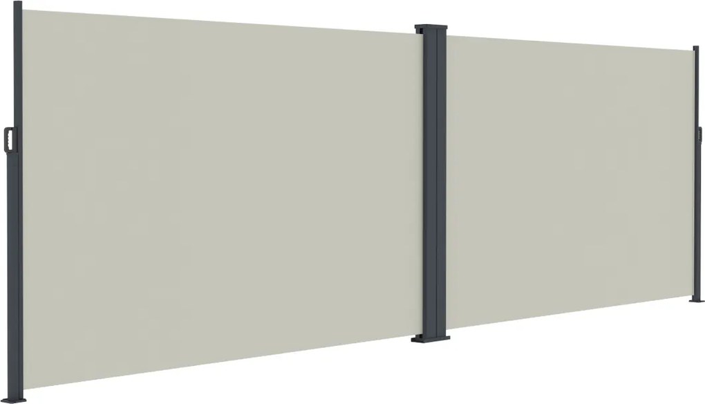 Dvojitá zatahovací markýza/boční zástěna BestBerg BBSU-2S300BG / 180 x 600 cm / béžová