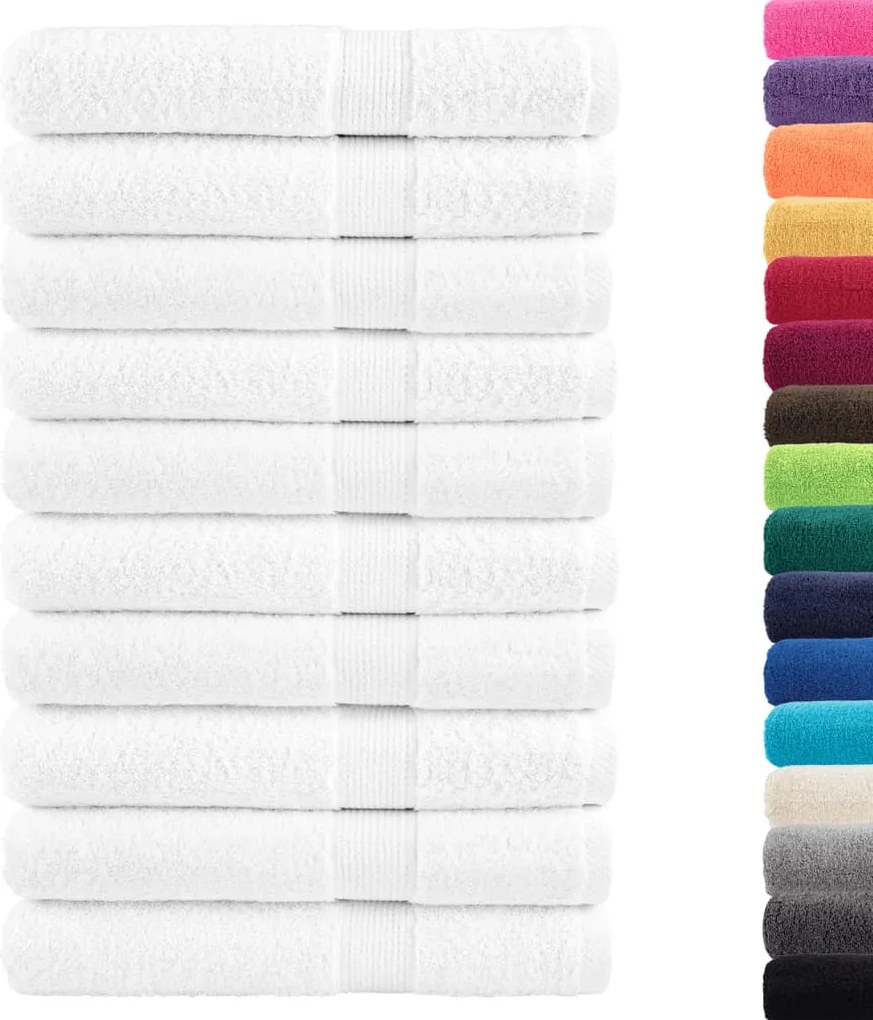Prémiové ručníky SOLUND 10 ks bílé 100x200 cm 600 g/m² 137142
