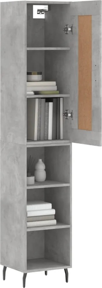 Skříň highboard betonově šedá 34,5x34x180 cm kompozitní dřevo 3200341