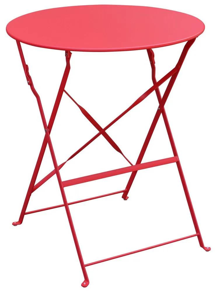 Kulatý skládací červený stůl pro zahradu, 71x60 cm (3560239651956)