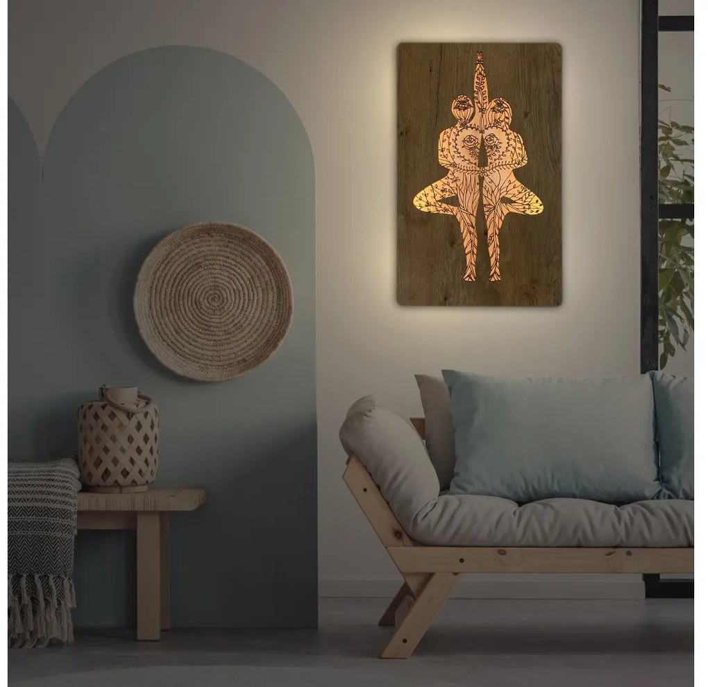 Li-Go "Souznění" světelný obraz 230V 38x62cm provedení povrchu: jedle