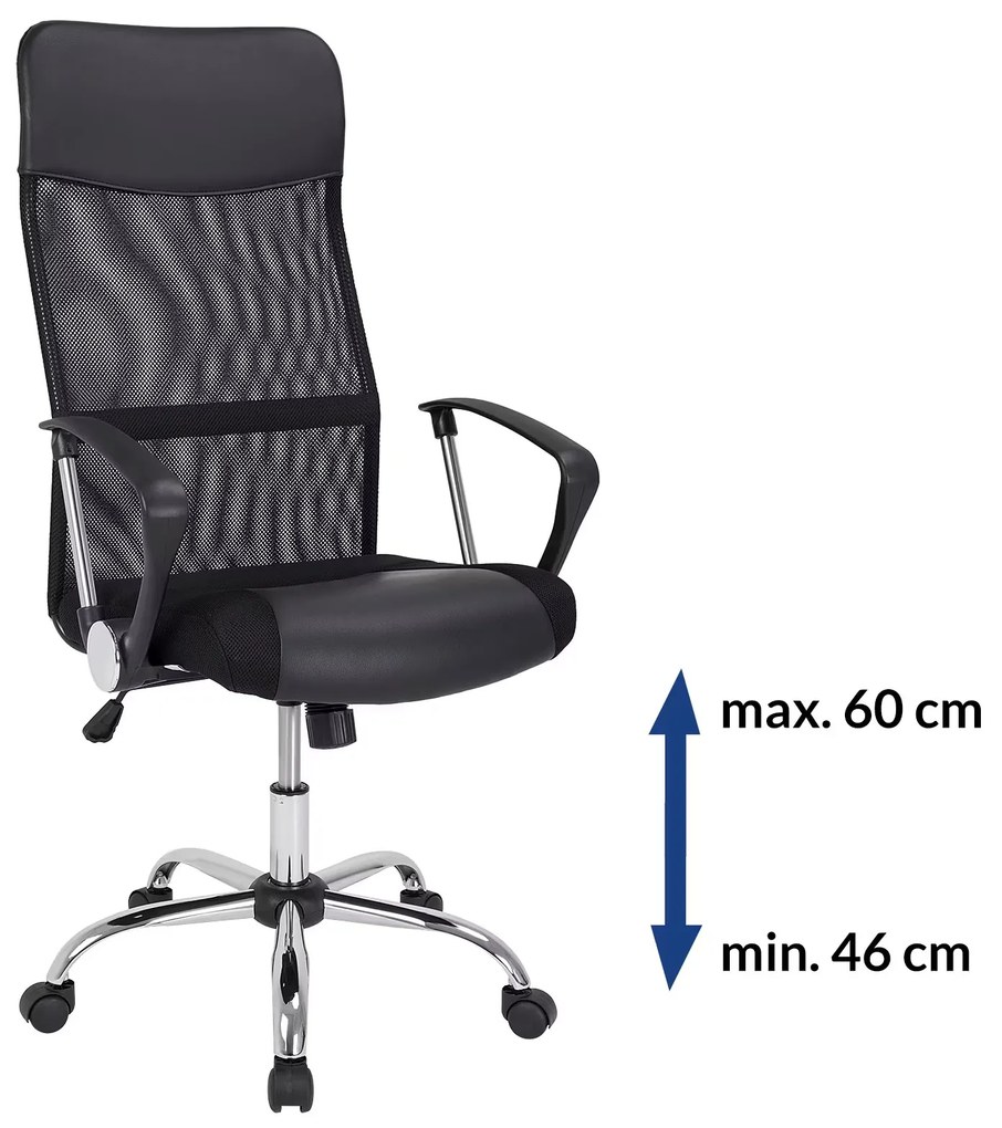 Kancelářská židle Deluxe černá se síťovinou 100937
