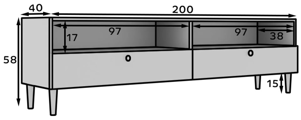 Eltap TV stolek  Dullum 200 Bílá