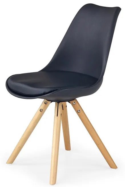 Jídelní židle K201 – masiv / plast / ekokůže, více barev Bílá
