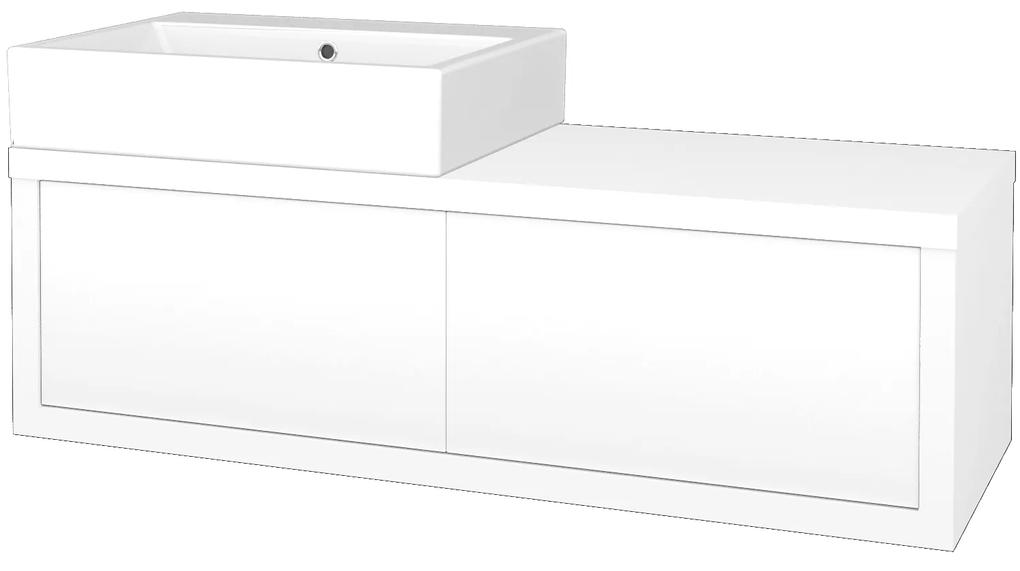 Dřevojas Koupelnová skříň STORM SZZ2 120 (umyvadlo Kube) Varianta: M01 Bílá mat / M01 Bílá mat / Pravé