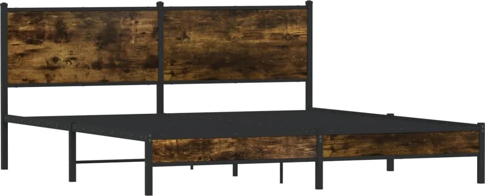 Kovový rám postele bez matrace kouřový dub 180 x 200 cm 3301377