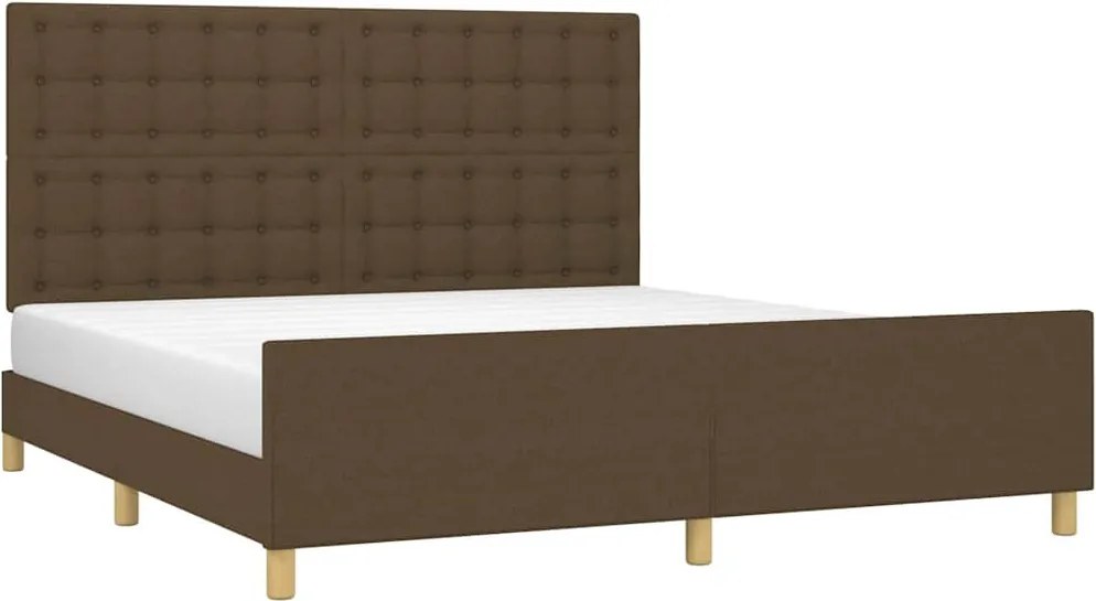 Rám postele bez matrace tmavě hnědý 160 x 200 cm textil 3125392