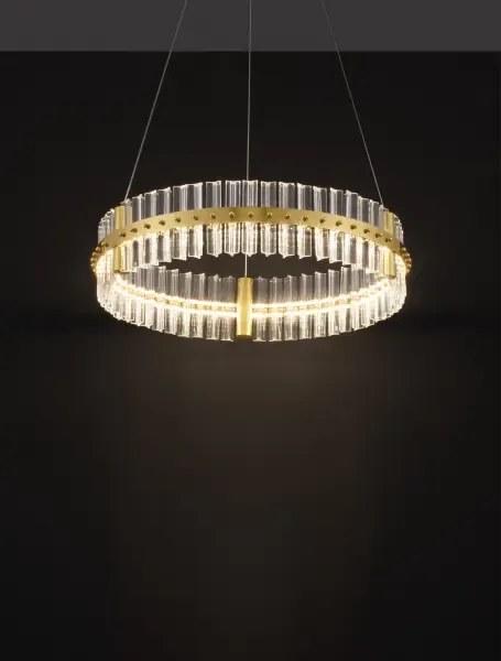 LED stmívatelný platinum zlatý moderní lustr Kezo