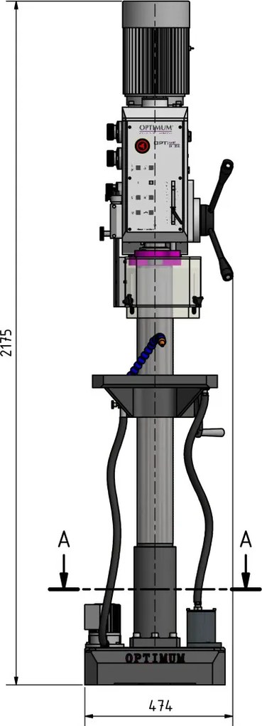 OPTIMUM Sloupová převodová vrtačka OPTIMUM® OPTIdrill DH 35 V