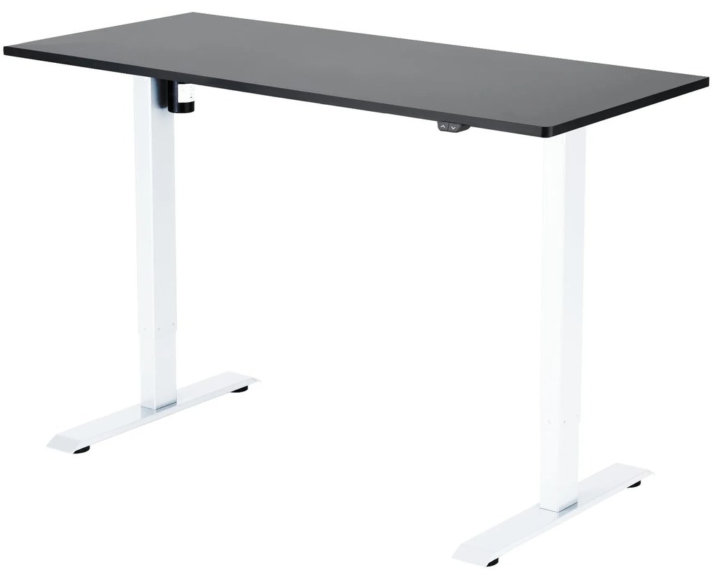 Výškově nastavitelný stůl Liftor 2segmentové nohy bílé,   deska 1380 x 650 x 25 mm černý dekor