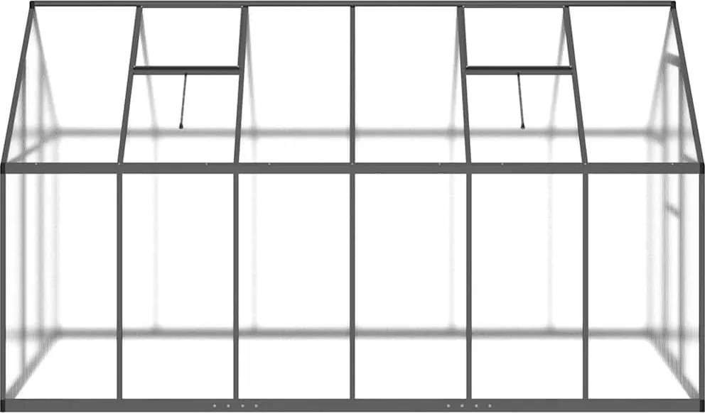 Skleník s podkladovým rámem antracitový 334x169x195 cm hliník 3266328