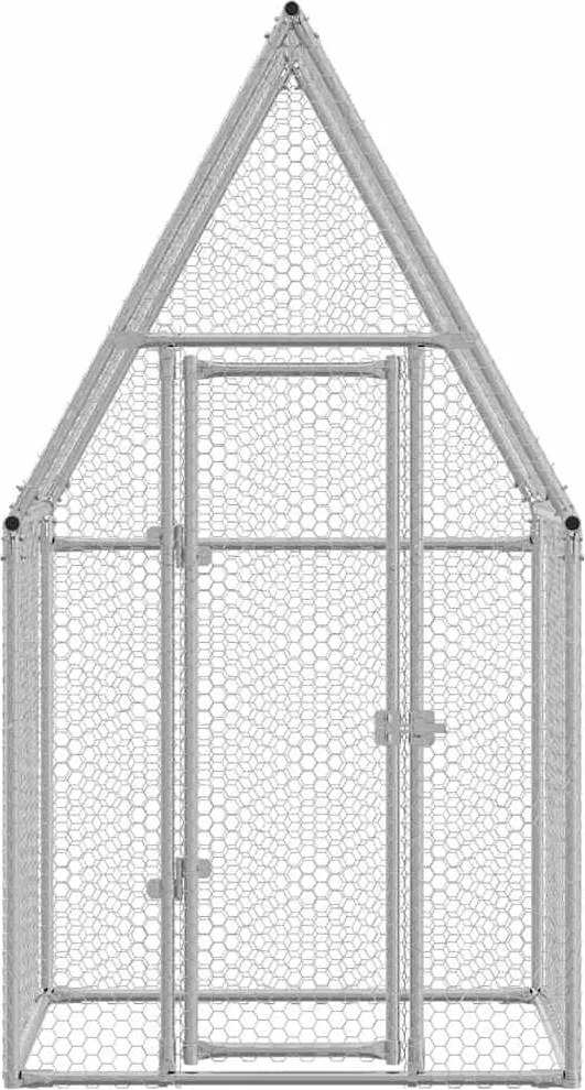 Klec pro kuřata stříbrná 100 x 100 x 190 cm pozinkovaná ocel 172549