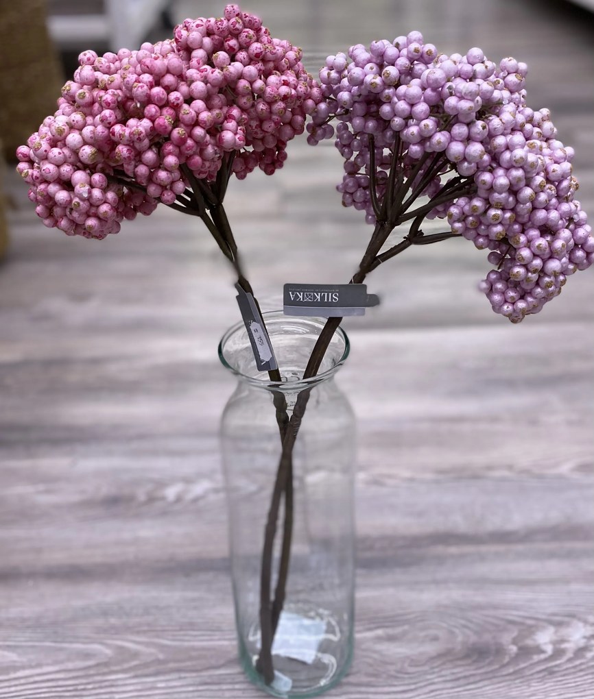 Umělá květina Silk-ka bobule fialová 48cm