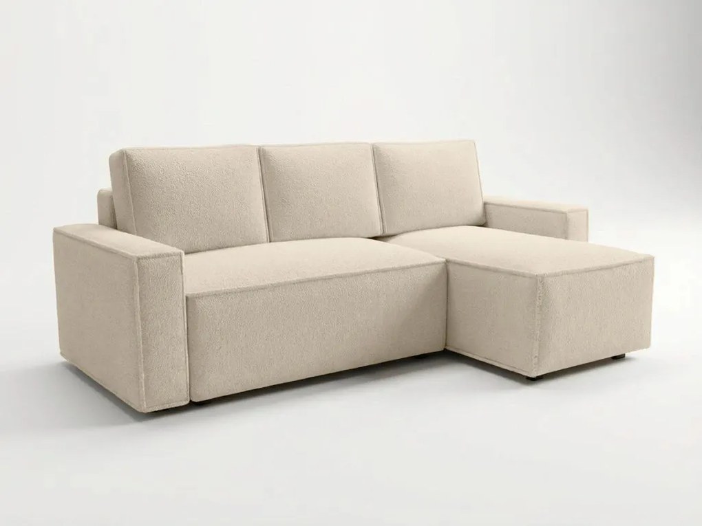 Rozkládací oboustranná sedací souprava do L SMART BOUCLE 232x143 cm, krémová