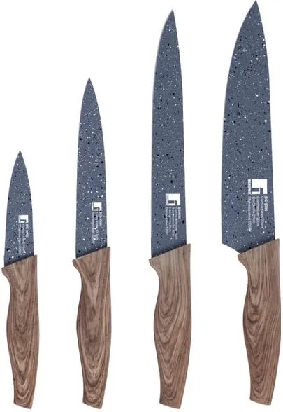 Sada 4 kuchyňských nožů z nerezové oceli Bergner Marble