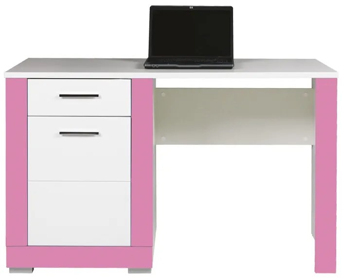 Dětský psací stůl Twin - bílá/růžová