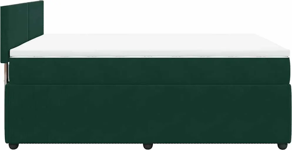 Box spring postel s matrací tmavě zelená 140x200 cm samet 3290055