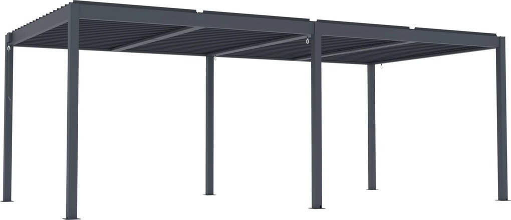 Hliníková bioklimatická pergola s lamelami BestBerg BBP-18G / 6 x 3 m / šedá