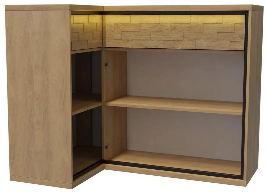 Casarredo - Komfort nábytek Komoda rohová PILETAS M-15 dub hickory levá