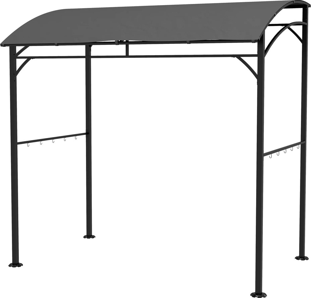 Grilovací pavilon Outsunny 215 x 150 x 220 cm, voděodolný zahradní pavilon s klenutou střechou, zahradní altánek s háčky, pavilon na grilování, zahrad