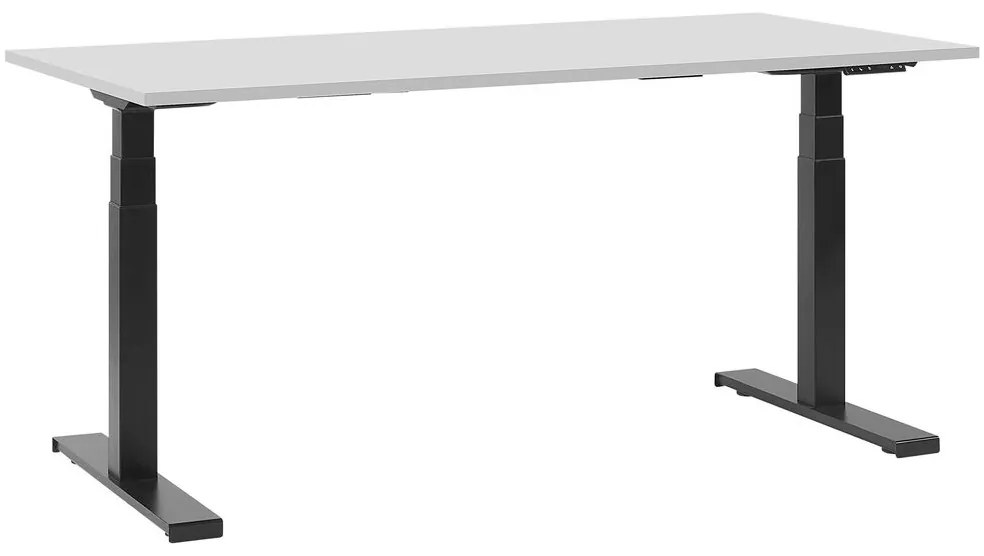 Elektricky nastavitelný psací stůl 160 x 72 cm šedý/černý DESTIN II Beliani