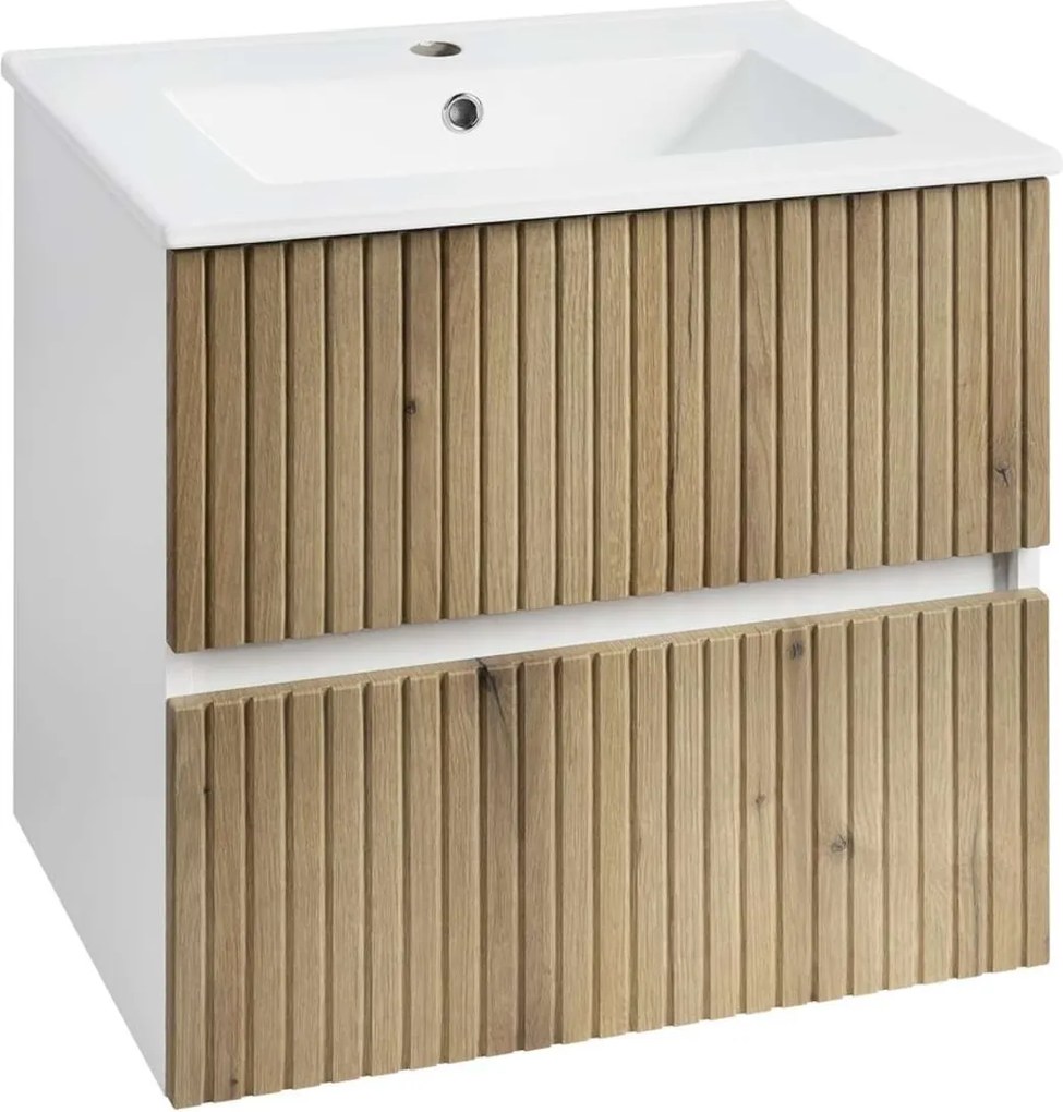 Aqualine Paneda - Umyvadlová skříňka 60x55x45 cm, dub emporio PN360