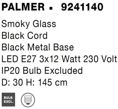 Lustr na lanku Palmer A 30 černé