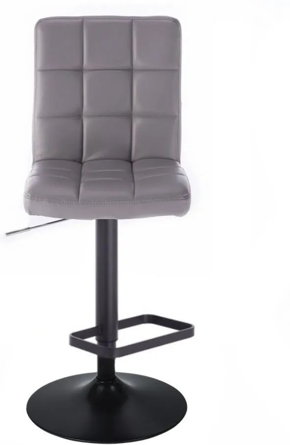 LuxuryForm DESIGN Barová židle TOLEDO na černé kulaté podstavě - šedá