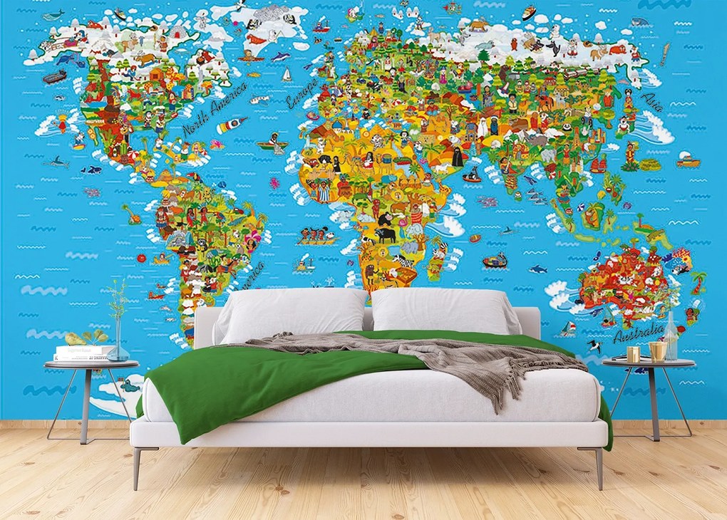 Fototapeta na zed' Dětská Mapa Světa | 360 x 254 cm | DFTS1320