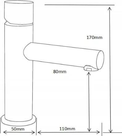 Mexen ELBA ONE - TLAČÍTKOVÁ BATERIE UMYVADLOVÁ, Grafitová,74101-66