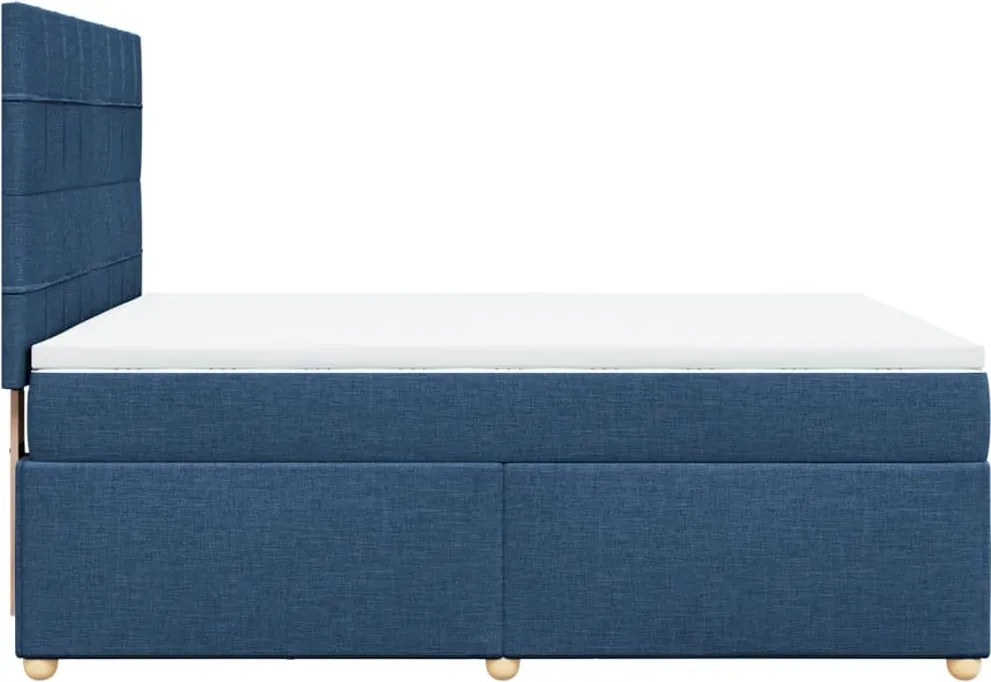 Box spring postel s matrací modrá 140x200 cm textil 3291309